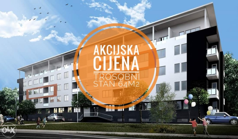 AKCIJA! TROSOBAN - NOVOGRADNJA - DOBRINJA C5 - 65,55m2 - Stanovi - OLX.ba