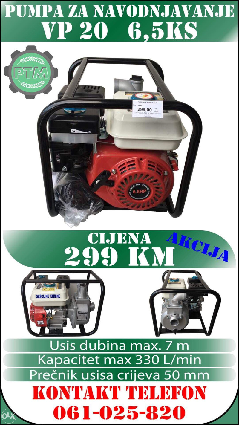 Pumpa za navodnjavanje pumpa za vodu benzin - Pumpe i kompresori - OLX.ba